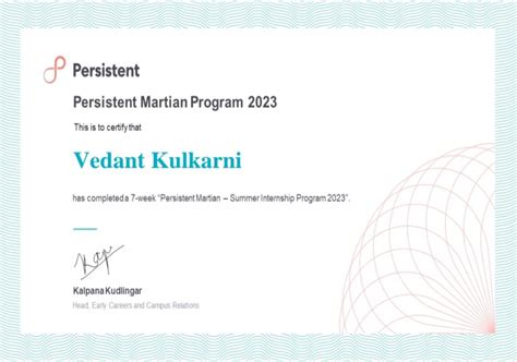 Vedant Kulkarni On Linkedin Persistentsystems Techinternship