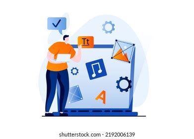 Ui Ux Design Concept People Scene Stock Illustration