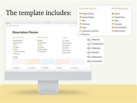 Dissertation Planner Notion Template Thesis Planner Research Organiser