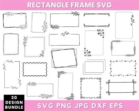 Rectangle Frame Svg Bundle Rectangle Frame Png Rectangle Clipart