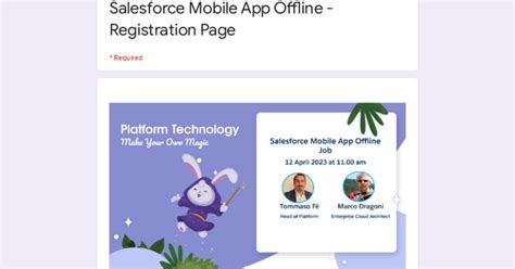 Davide Giovanardi On Linkedin Salesforce Mobile App Offline Registration Page