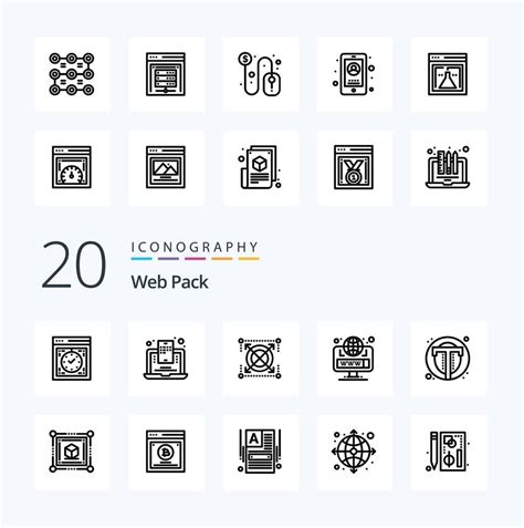 Web Pack Line Icon Pack Like Interface Site Web Blogging Globe Pack Vector Art At