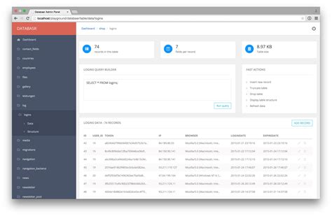 Databasr Mysql Administration Interface By Linushstge Codecanyon