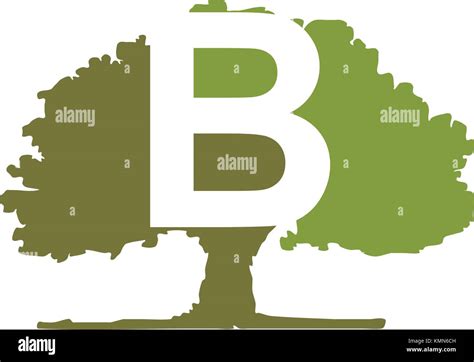 Oak Tree Letter B Stock Vector Image Art Alamy