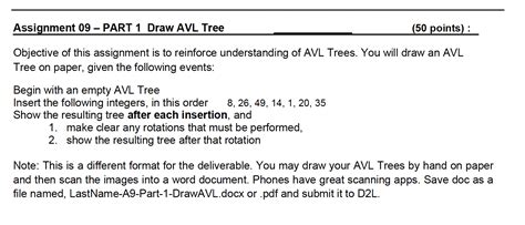 Solved In Java Assignment 09 ﻿part 1 ﻿draw Avl Tree