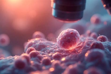 Giant Bacteriological Substance And Microscope Objective Stock Illustration Illustration Of