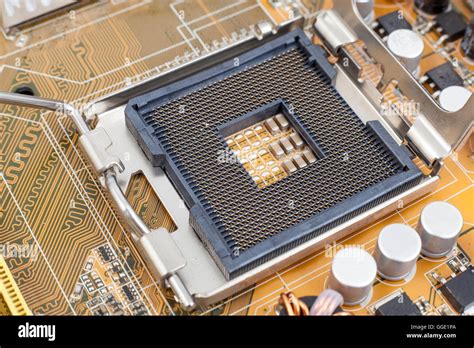 Processor Socket On Motherboard Close Up Stock Photo Alamy