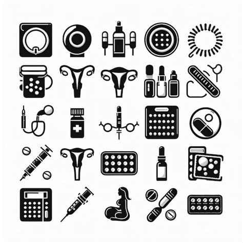 Visual Representation Of Contraceptive Methods Birth Control And Reproductive Health Icons In