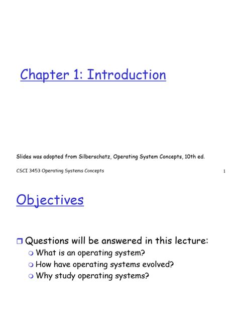 Chapter 1 | PDF | Operating System | Computer Data Storage