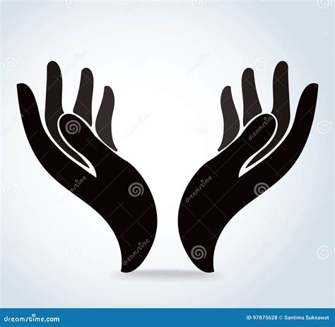 Hands Holding Design Vector Hands Pray Logo 97875628
