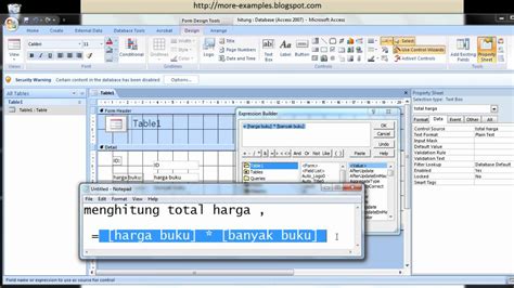 Tutorial Dasar Microsoft Access Rumus Perhitungan Dalam Ms Access