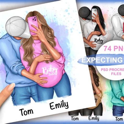 Couple With Pregnant Girl Clipart Masterbundles