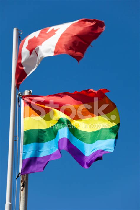 게이 프라이드 플래그 극 흰 배경에 고립 스톡 사진 Freeimages