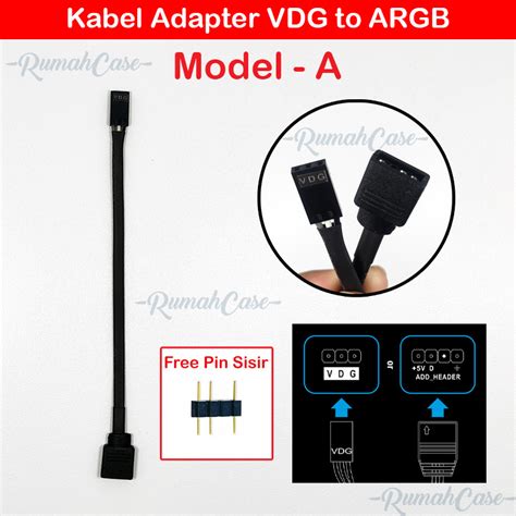 Kabel Adapter VDG To ARGB 5V 3pin Gigabyte Addressable RGB Fusion 3 Pin 5 V 5 Volt Mobo