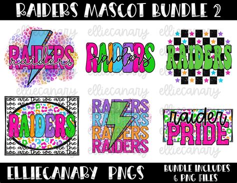 Raiders Mascot Png Bundle Retro Leopard Cheetah Design Digital