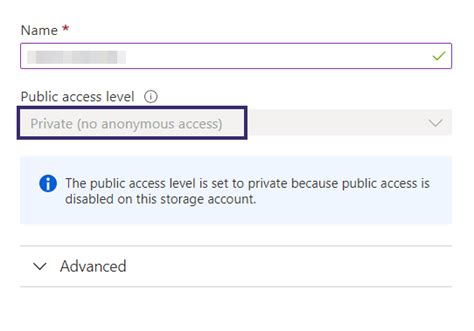 Ensure That Public Access Level Is Set To Private For Blob Containers