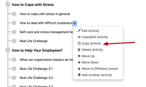 copy lesson and activity in pathway coursenetworking
