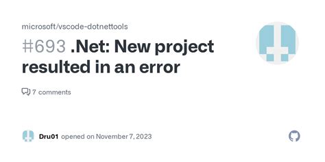 Net New Project Resulted In An Error Issue Microsoft Vscode Dotnettools GitHub