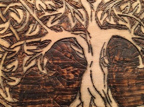 Tree Of Life Pyrography Wood Burning Etsy