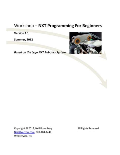 Beginning Nxt Programmingworkshop In Computer Education Robotics
