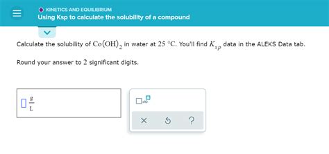 Solved O KINETICS AND EQUILIBRIUM Using Ksp To Calculate The Chegg