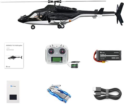 Flywing Airwolf V3 Fw450 6ch Scale Rc Helicopter With New