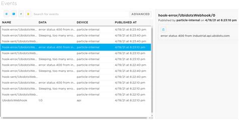 SOLVED Webhook Errors Particle IoT Devices Ubidots Community