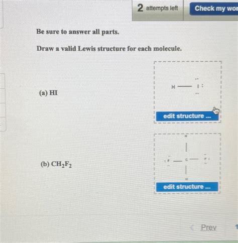solved be sure to answer all parts draw a valid lewis