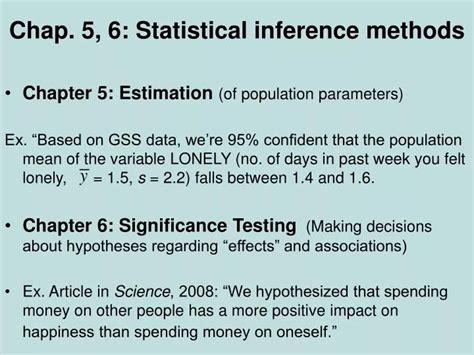 Ppt Statistical Inference Estimation And Significance Testing
