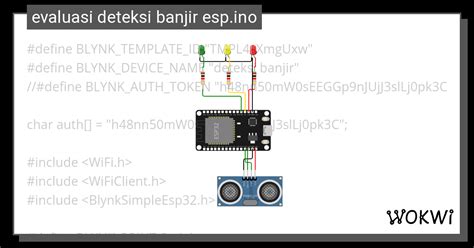 Evaluasi Deteksi Banjir Esp Ino Wokwi ESP32 STM32 Arduino Simulator