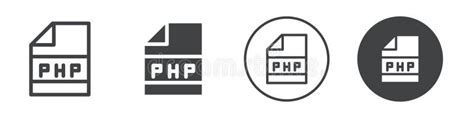 Php File Icon Vector Logo Outline Stock Vector Illustration Of Format