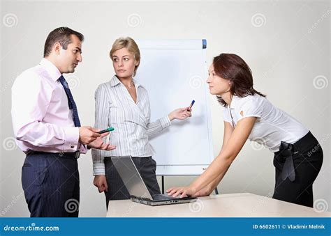 Woman Giving A Presentation On A Flip Chart Stock Image Image Of Businesspeople Explain 6602611