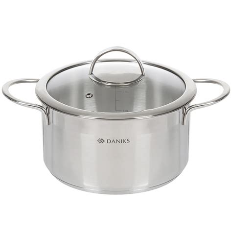 Кастрюля DANIKS, Нержавеющая сталь, Стекло, 3 л - купить по выгодной ...