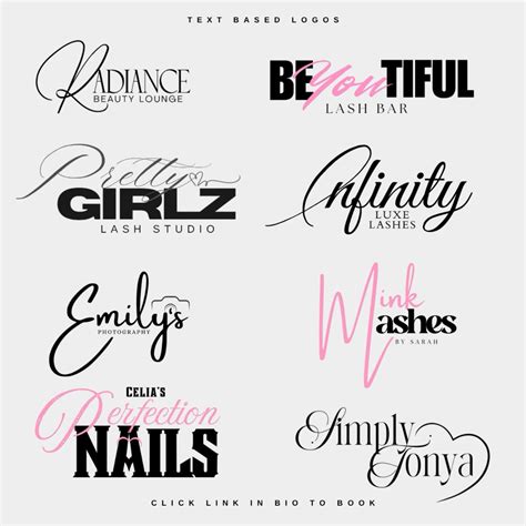 Text Based Logos Business Branding Inspiration Girly Logo Design