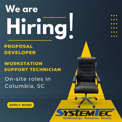 Systemtec On Linkedin Columbiasc Scjobs Hiringnow Jobopportunities
