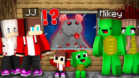 JJ And Mikey Family HIDE From Scary CHEESE ESCAPE RAT ROBLOX In Minecraft Maizen Minecraft