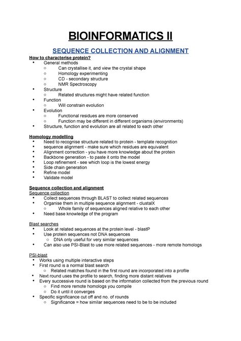 topic 6 bioinformatics ii bioinformatics ii sequence collection and