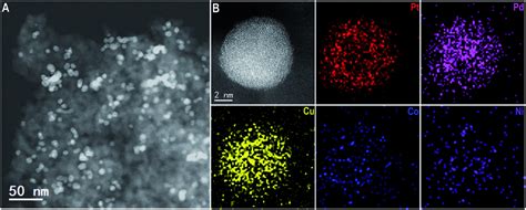 A Stem Adf Image Of Ptpdcocunisio2 Catalyst B Stem Adf Image And