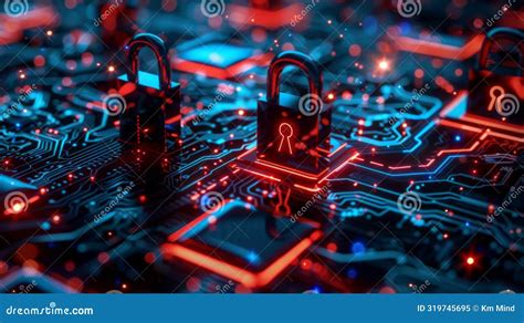 High Tech Security Network With Digital Locks Stock Illustration Illustration Of Information