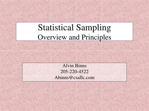 Ppt Statistical Sampling Overview And Principles Powerpoint