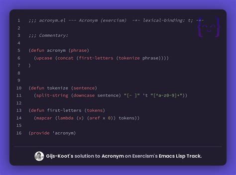 Gijs Koots Solution For Acronym In Emacs Lisp On Exercism