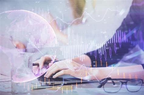 Premium Photo Multi Exposure Of Woman Hands Typing On Computer And Financial Graph Hologram