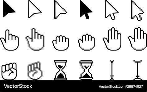 pointer cursor icons computer web arrows mouse vector image