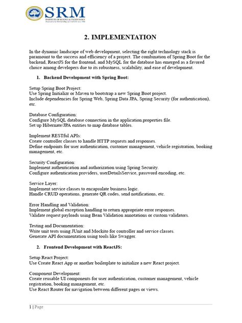 Implementation Mini Project Pdf