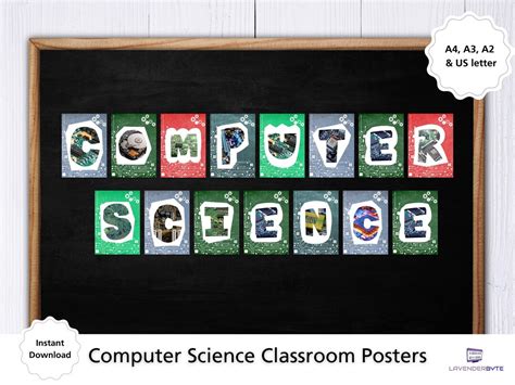 classroom computer science letter posters computing inspiring posters