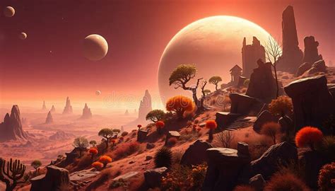 Cartoon Sci Fi Alien Planet Landscape Stock Illustrations 446 Cartoon