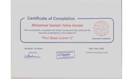 I Had Completed A Plc Basic Course From Controls Academy Which
