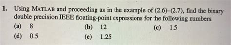 Solved 1 Using Matlab And Proceeding As In The Example Of