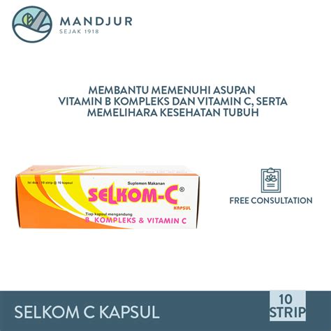 Jual Selkom C Suplemen Vitamin C Dan B Kompleks [dus Isi 10 Strip] Di