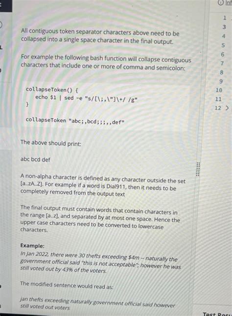 Solved You Will Write A Bash Script That Cleans Text We